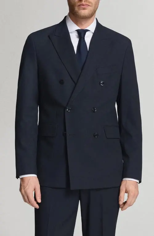 Mango Monaco Slim Fit Double Breasted Suit Jacket