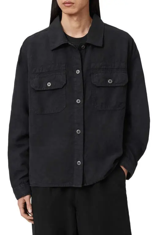 ALLSAINTS Korten Relaxed Fit Shirt Jacket - Black
