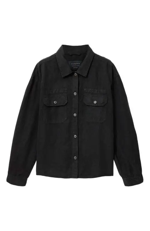 ALLSAINTS Korten Relaxed Fit Shirt Jacket - Black