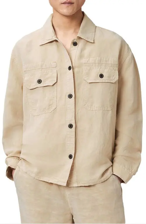 ALLSAINTS Korten Relaxed Fit Shirt Jacket - Sand Brown