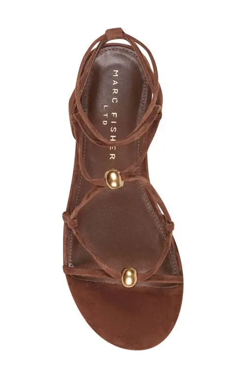 Marc Fisher Ellan Ankle Wrap Sandal - Dark Brown