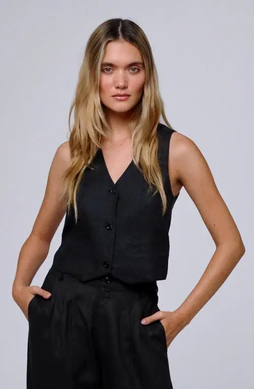 JUANA Hemp Tailored Vest - Black