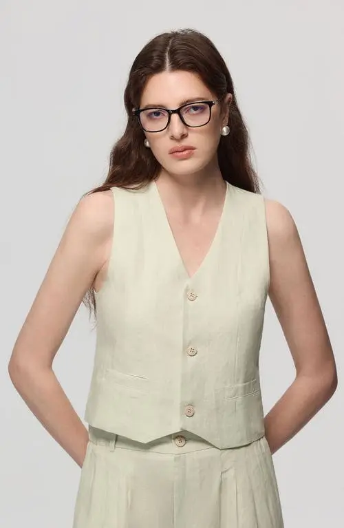 JUANA Hemp Tailored Vest - Light Mint