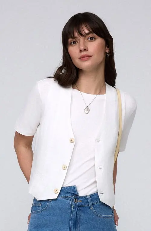 JUANA Hemp Tailored Vest - White