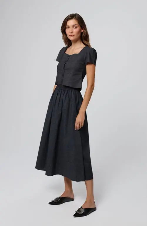 JUANA Hemp Blend Maxi Skirt - Washed Black