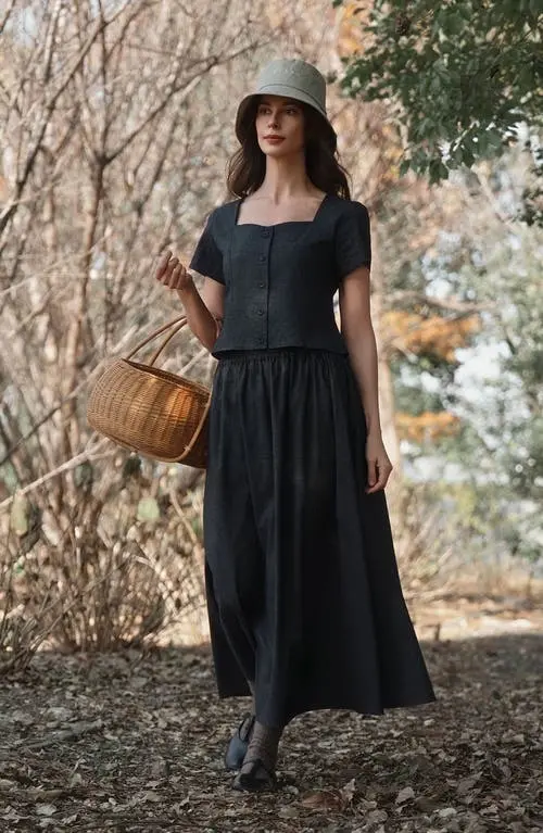 JUANA Hemp Blend Maxi Skirt