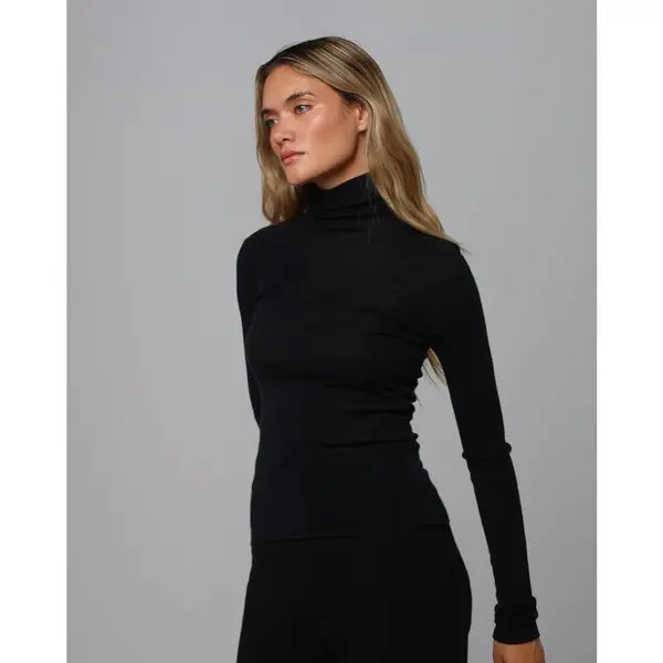 JUANA Ossa Knitted Hemp Turtleneck - Black