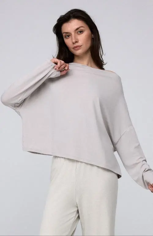 JUANA S Hemp Essentials Off The Shoulder Top - Gray