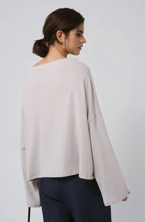 JUANA S Hemp Essentials Off The Shoulder Top - Gray