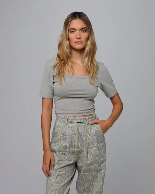 JUANA Classics Square Neck T-shirt - Gray