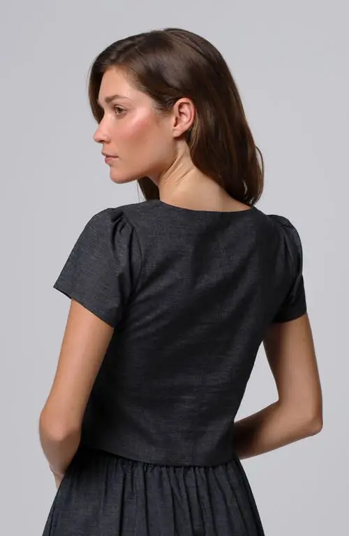 JUANA Hemp Blend Button Front Top