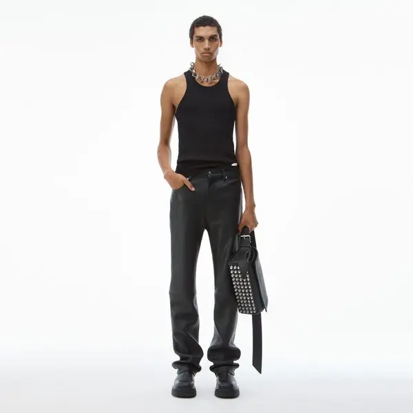 Alexander Wang Slim-leg Lambskin Leather Pants - Black