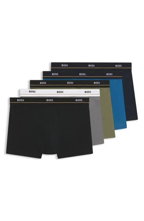 BOSS Essential Assorted 5-pack Stretch Cotton Trunk Boxers - Black Multi
