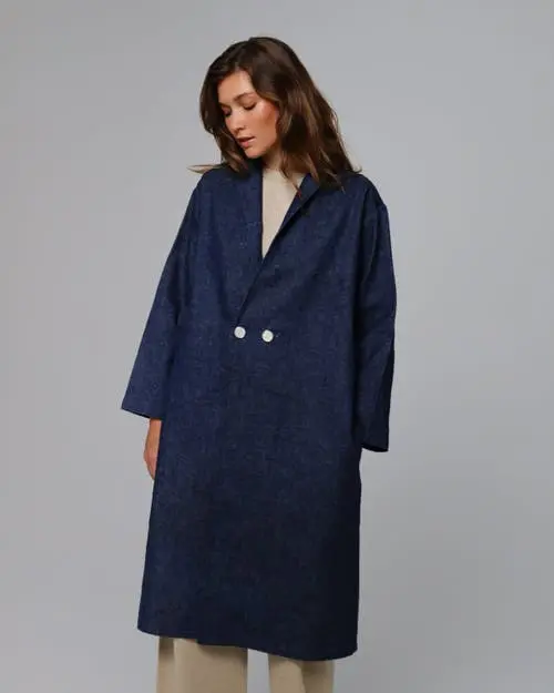 JUANA Atelier Trench Coat - Blue Denim