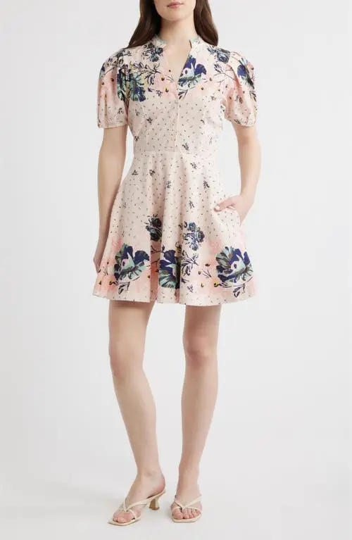 CLEOBELLA Micah Mixed Floral Print Organic Cotton Poplin Mini Dress - Liora Print