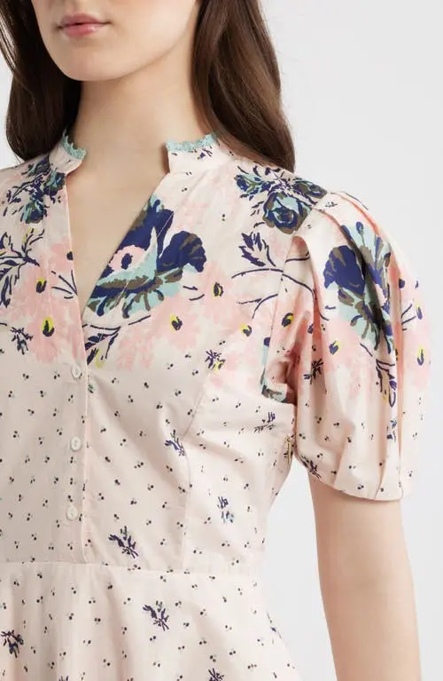 CLEOBELLA Micah Mixed Floral Print Organic Cotton Poplin Mini Dress