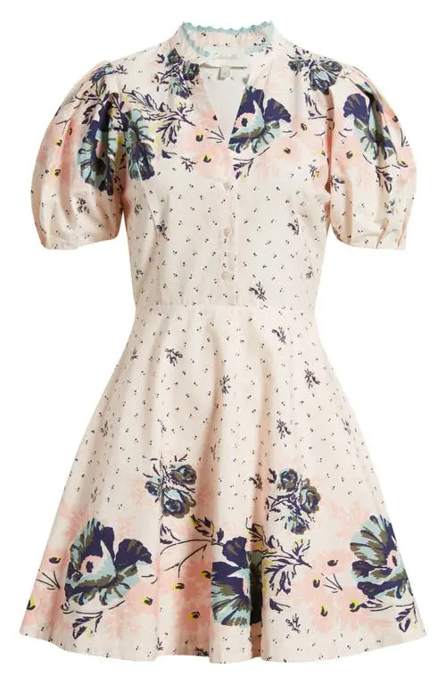 CLEOBELLA Micah Mixed Floral Print Organic Cotton Poplin Mini Dress