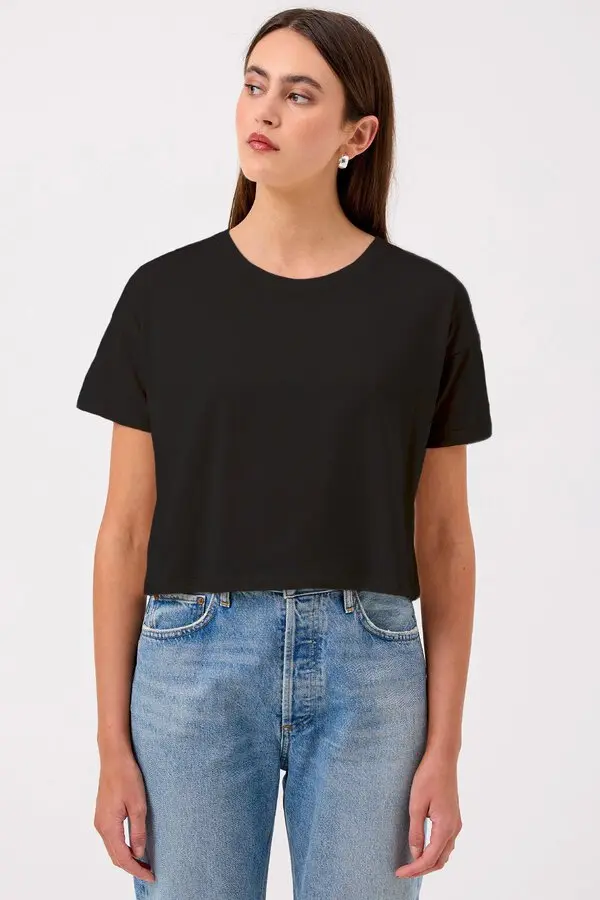 Goldie LeWinter Drew Cropped T-shirt - Black