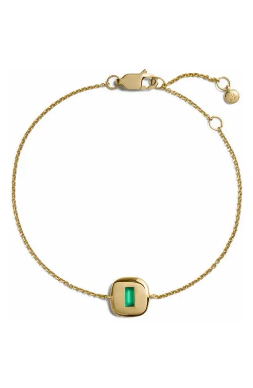Monica Vinader Gemdrop Chain Bracelet - 18k Gold Vermeil/green Onyx