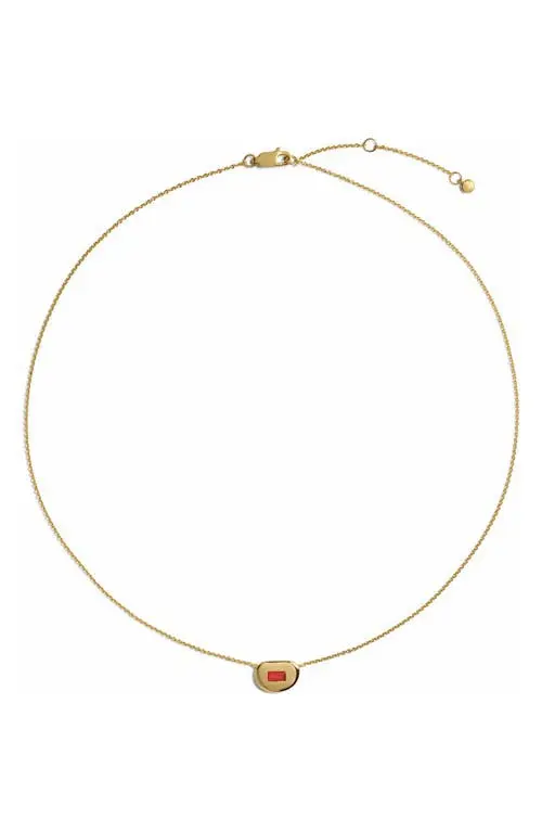 Monica Vinader Gemdrop Chain Necklace - 18k Gold Vermeil/red Onyx