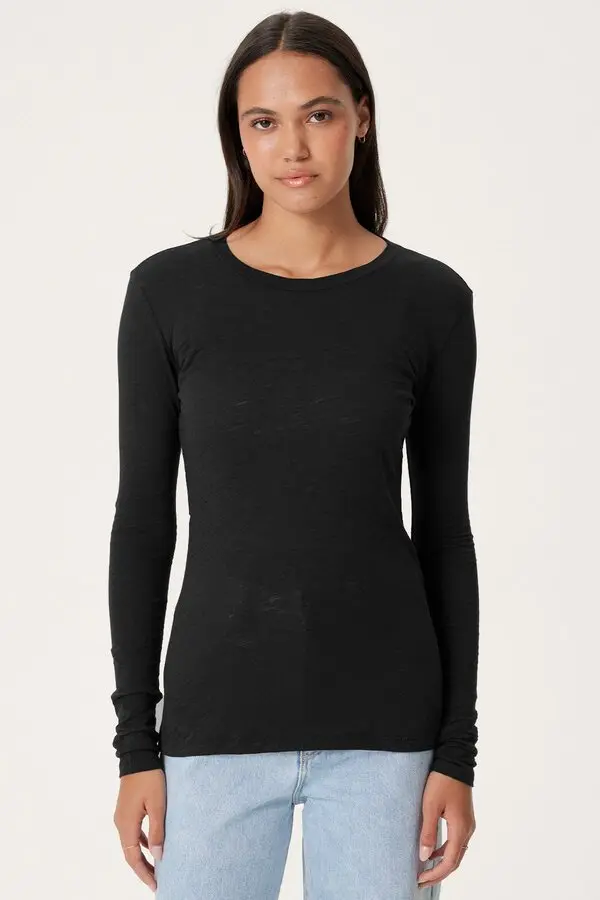 Goldie LeWinter Signature Slub Long Sleeve Tee - Black