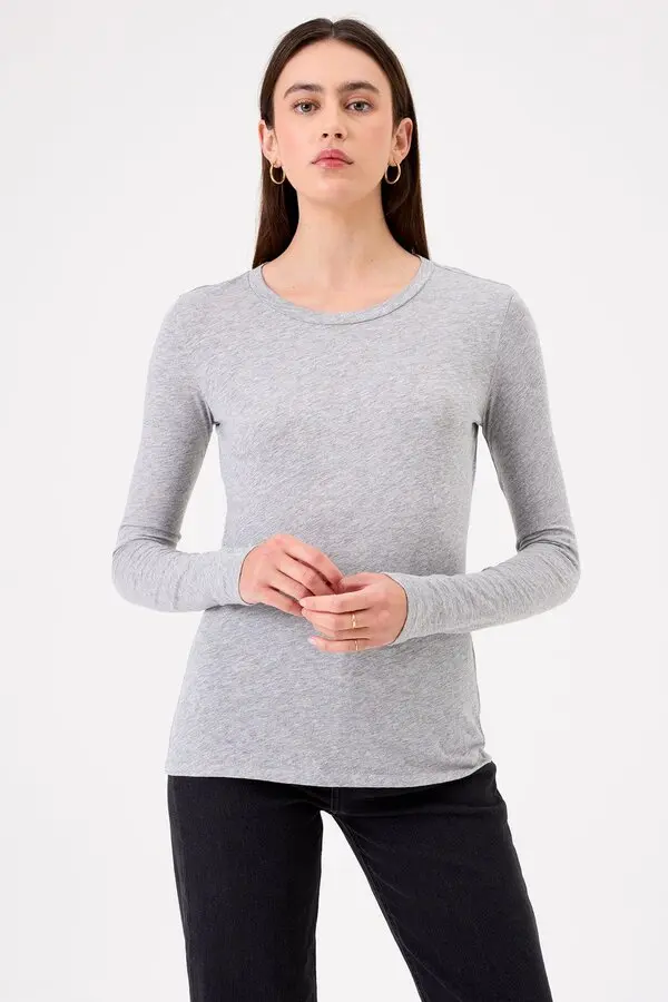 Goldie LeWinter Signature Slub Long Sleeve Tee - Gray Heather