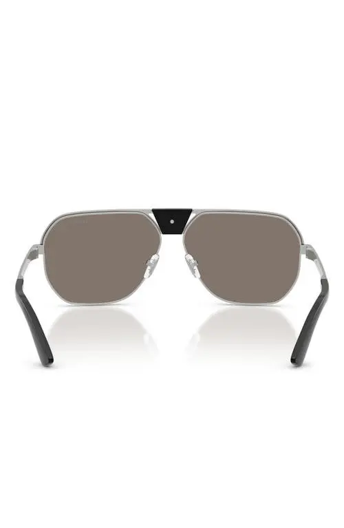 Versace Square Sunglasses - Silver/grey Mirror Silver