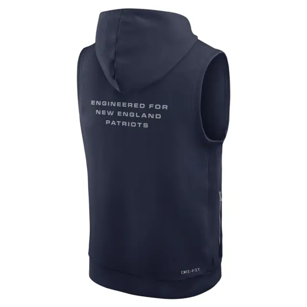 Nike New England Patriots Dri-fit Sleeveless Pullover Hoodie - Blue