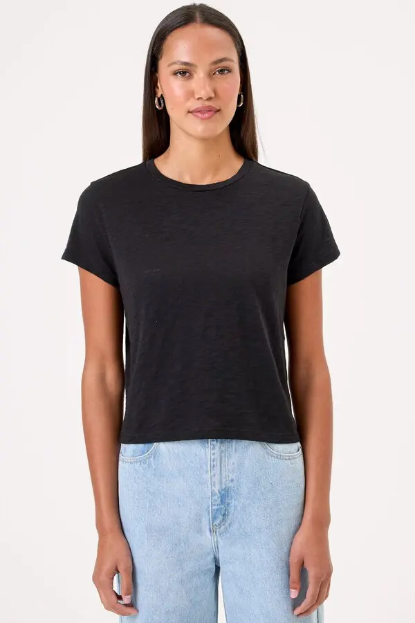 Goldie LeWinter Andie Tee Slub Jersey T-shirt - Black