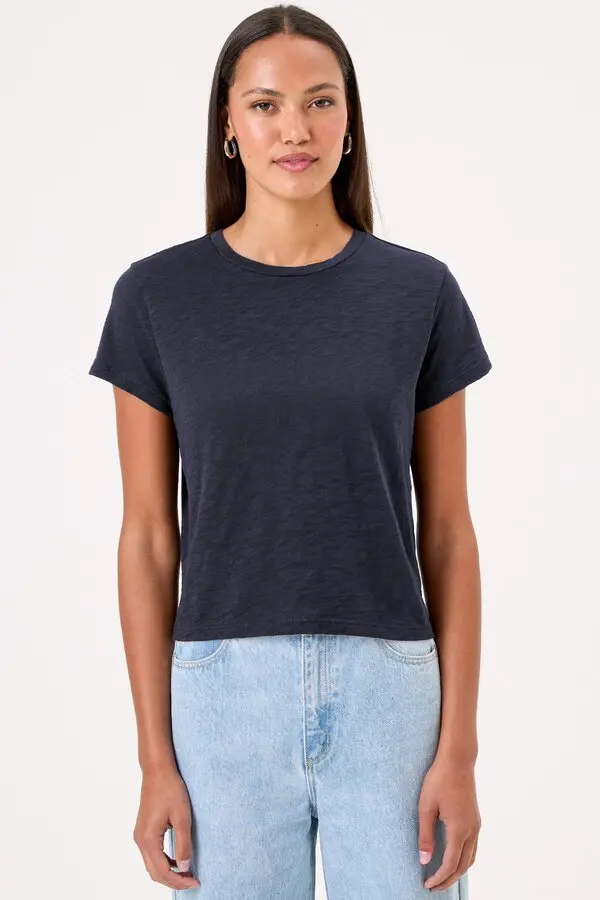 Goldie LeWinter Andie Tee Slub Jersey T-shirt - Navy