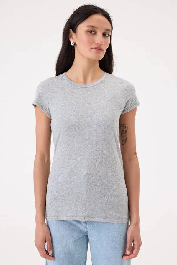 Goldie LeWinter Signature Slub Crewneck T-shirt - Gray Heather