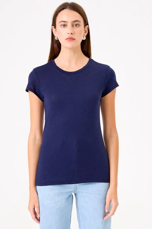Goldie LeWinter Signature Slub Crewneck T-shirt - Navy