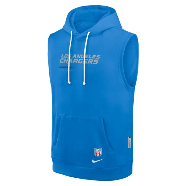 Nike Los Angeles Chargers Sideline Dri-fit Nfl Sleeveless Pullover Hoodie - Blue