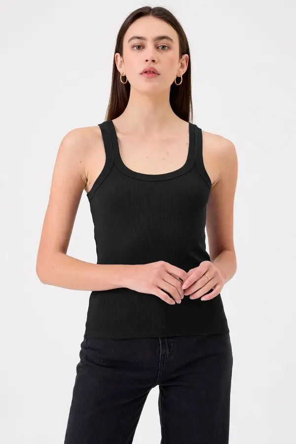 Goldie LeWinter Angeline Ribbed Tank - Black