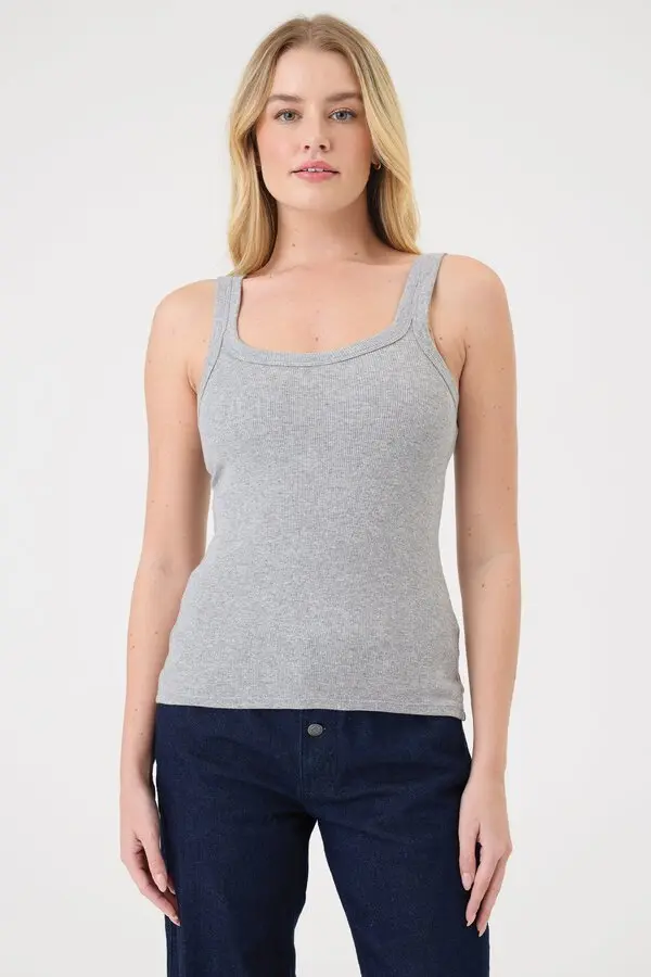 Goldie LeWinter Angeline Ribbed Tank - Gray Heather