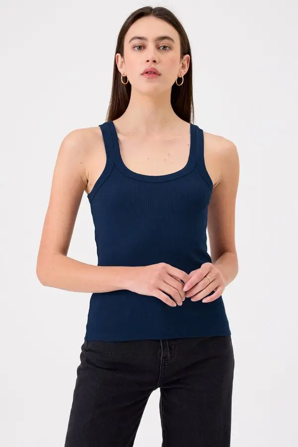 Goldie LeWinter Angeline Ribbed Tank - Navy
