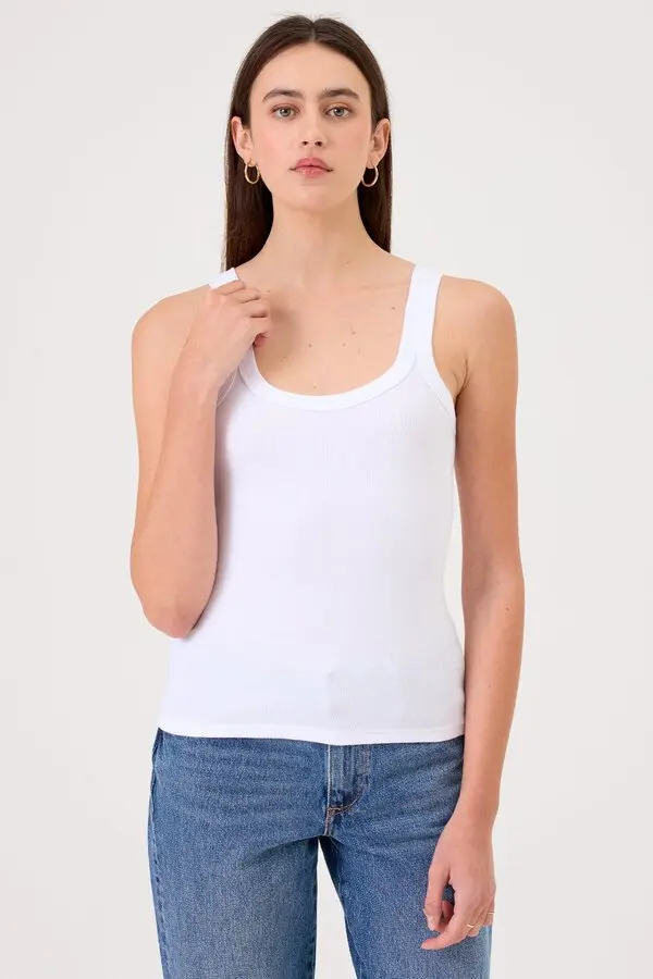 Goldie LeWinter Angeline Ribbed Tank - White