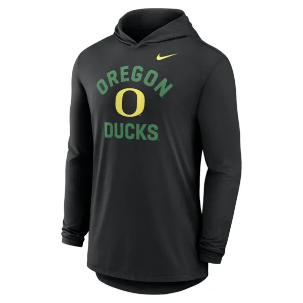 Nike Oregon Primetime Arch Dri-fit College Long-sleeve Hooded T-shirt - Black