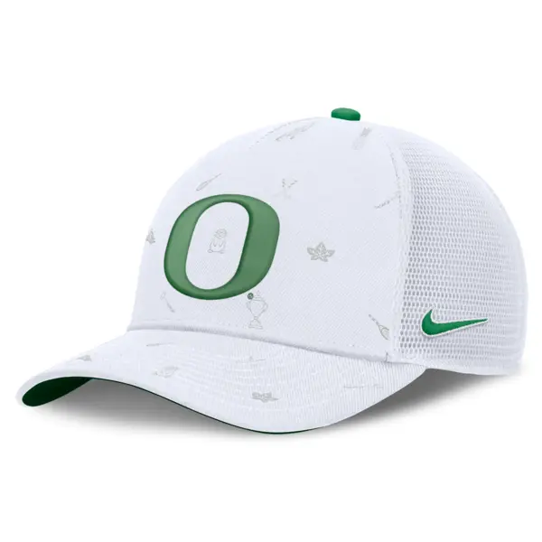 Nike Oregon Country Club Golfin' Rise College Trucker Adjustable Hat - White