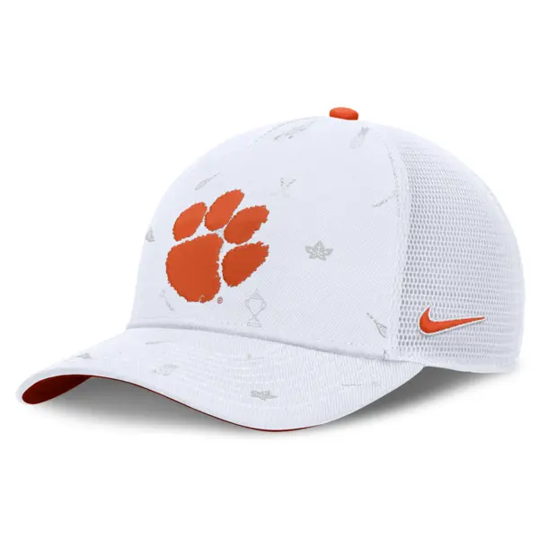Nike Clemson University Country Club Golfin' Rise Trucker Hat - White