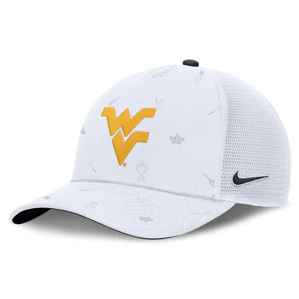 Nike West Virginia Country Club Golfin' Rise College Trucker Adjustable Hat - White