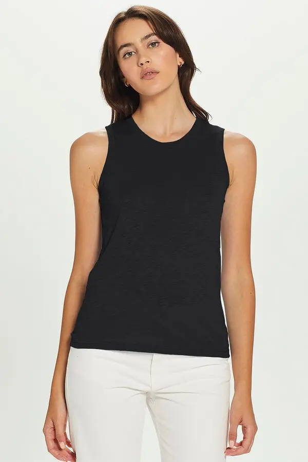 Goldie LeWinter Signature Slub Crew Neck Tank - Black
