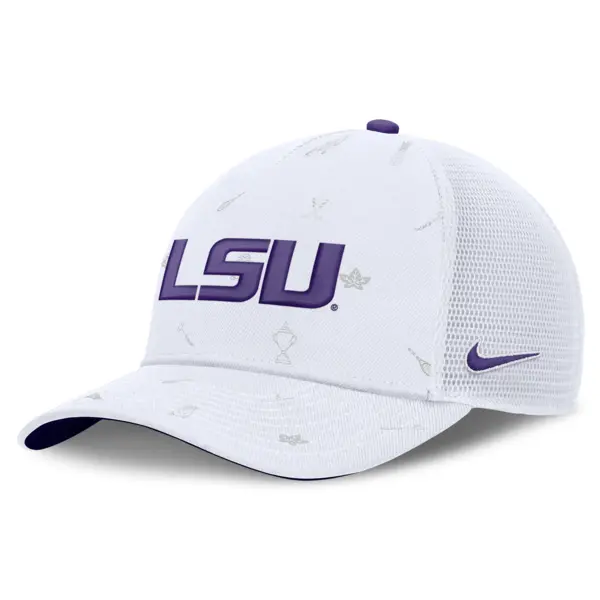 Nike Lsu Country Club Golfin' Rise Trucker Adjustable Hat - White