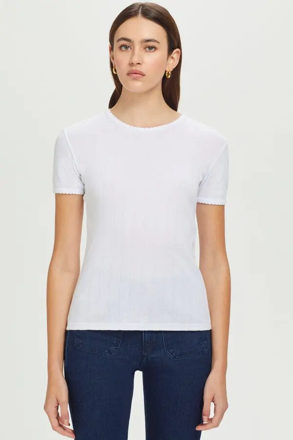 Goldie LeWinter Pointelle Tee - White