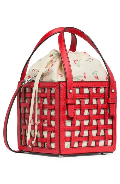 Kate Spade New York Woven Leather Bucket Bag
