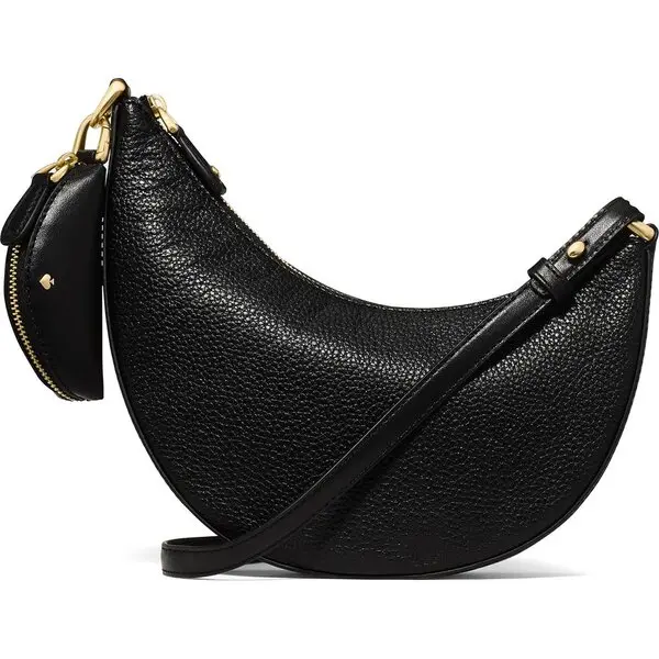 Kate Spade New York Mini Duo Pebble Leather Crossbody Bag - Black/gold