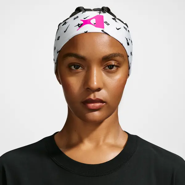Nike A'ja Wilson Dri-fit Fury Classic Headband - White