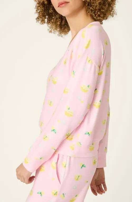 PJ Salvage La Dolce Spritz Long Sleeve Pajama Top - Pastel Pink