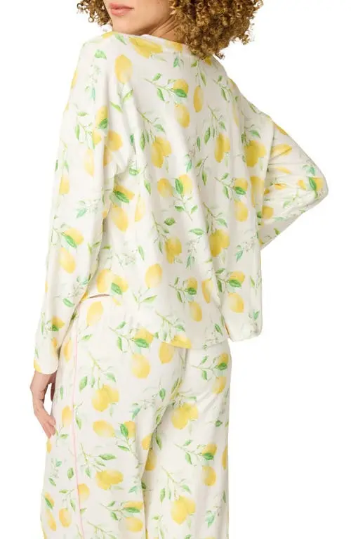 PJ Salvage La Dolce Spritz Long Sleeve Pajama Top - Ivory
