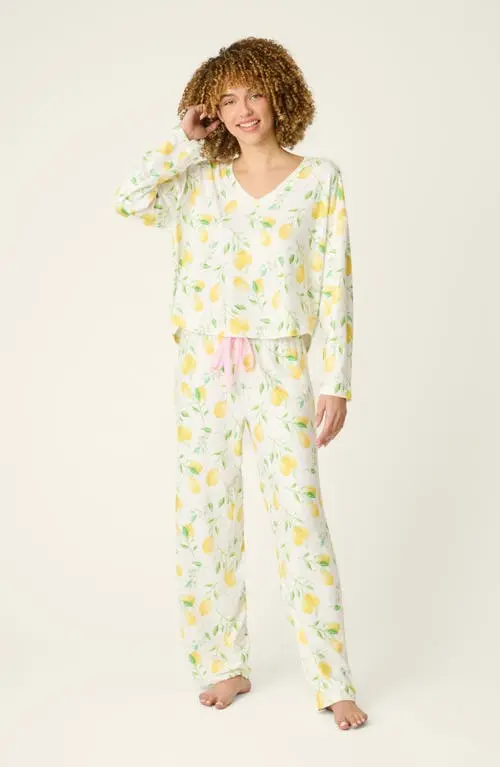 PJ Salvage La Dolce Spritz Long Sleeve Pajama Top - Ivory
